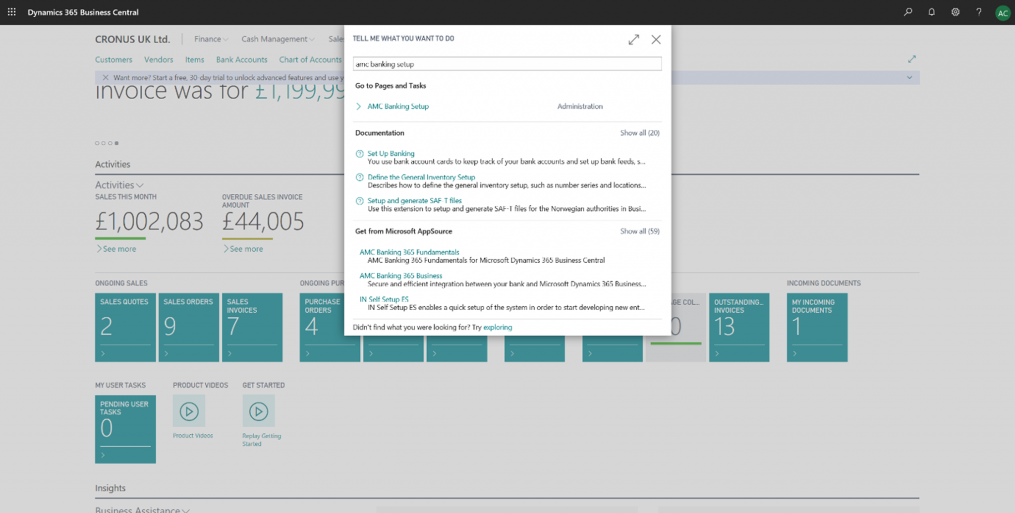 How to connect Business Central to AMC - AMC Banking