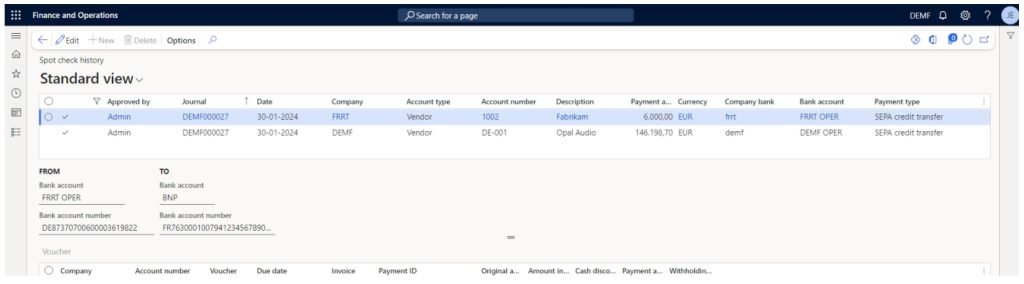 Spot-checking in D365 Finance & Operations - AMC Banking